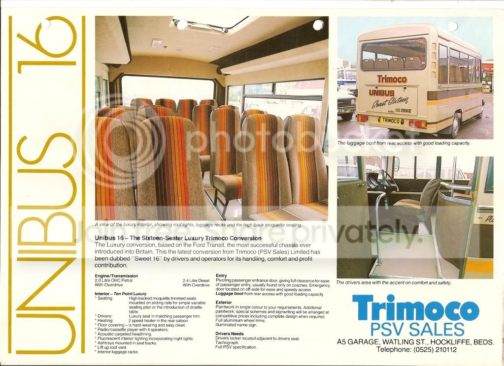 Ford Transit Forum • View topic - Transit mk2 Trimco PSV Brochure Unibus16